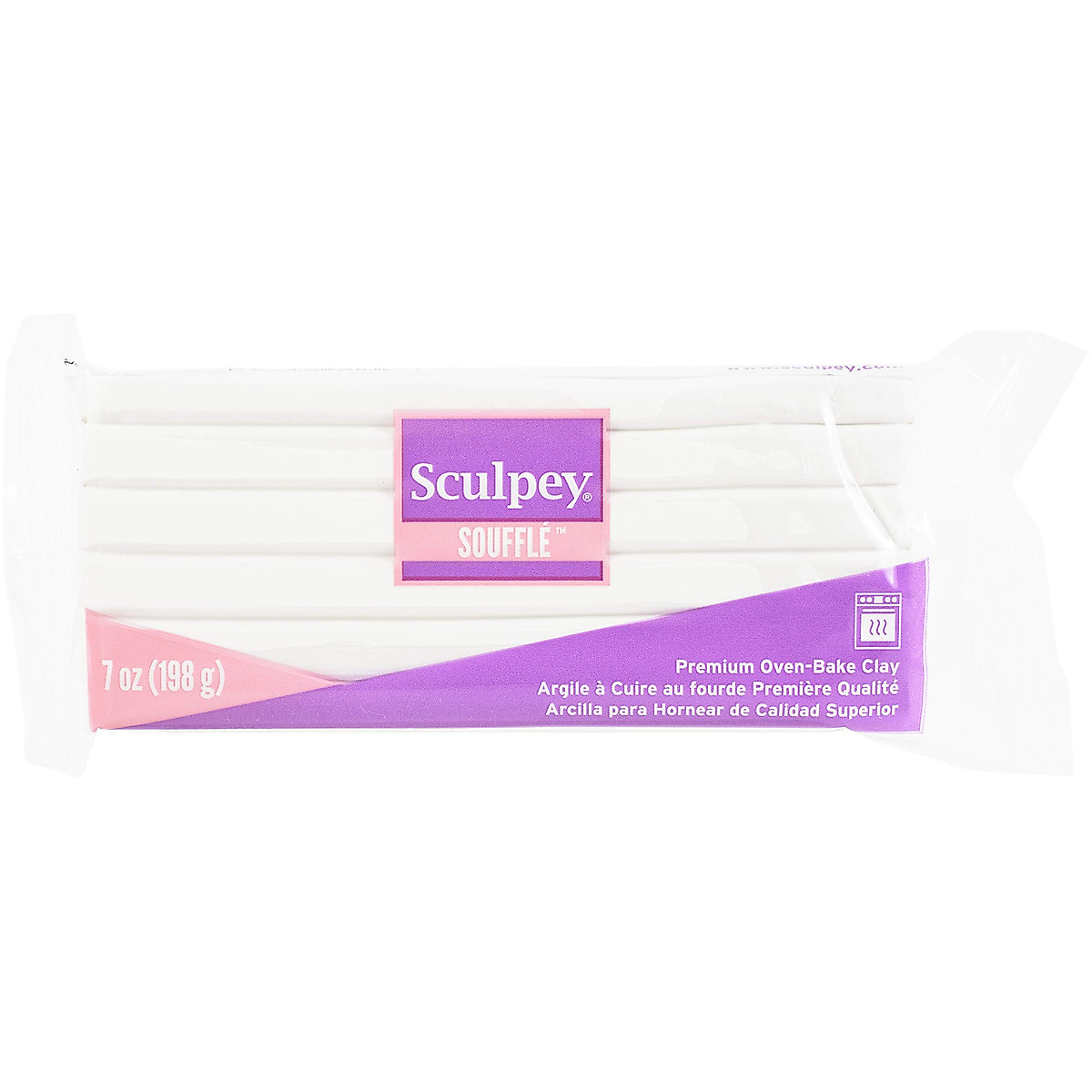 Sculpey Soufflé™ Polymer Oven-Bake Clay, Igloo White, Non Toxic, 7 oz. bar, Great for jewelry making, holiday, DIY, mixed media and more! Premium light-weight oven bake clay.