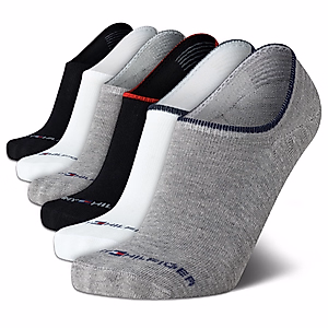 Tommy Hilfiger Men's Athletic Socks - Cushion Sport Liners (6 Pack), Size 7-12, Grey Assorted