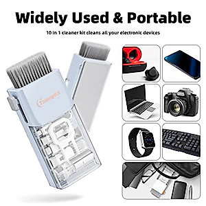10-in-1 Laptop Keyboard Cleaner Cleaning Kit, Electronics Screen Cleaner Repair Tool with 3 in 1 Earbud Cleaner Pen, Camera Lens Pen, Suit for MacBook iPad, iPhone, Cell Phone, PC Monitor with Patent