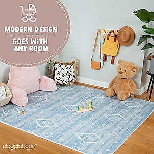Play Platoon Non-Toxic Large Kids Play Mats for Floor, 9 Tiles, 72 x 72 inch - Extra-Thick Foam Tiles, 24 x 24 inch Puzzle Mat Pieces, Neutral Playmat for Toddlers & Childrens Playroom – Saguaro Print