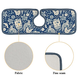 Absorbent Kitchen Faucet Mat 3 Pieces Retro Foxes Faucet Sink Splash Guard Bathroom Counter and RV,Faucet Counter Sink Water Stains Preventer