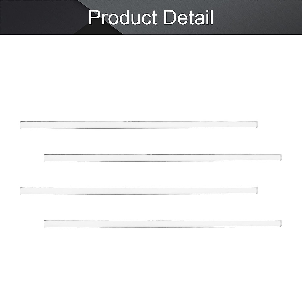 Fielect 4Pcs Clear Acrylic Round Rod Standard Plexiglas PMMA Bar Tolerance for DIY 6mm Diameter 250mm Height
