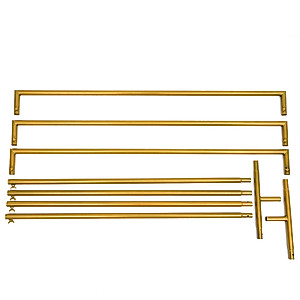 LyeXD 3.28 * 6.56FT Gold Rectangle Wedding Arch Backdrop Stand, Metal Arch Stand Wedding Arches Stand for Ceremony, Garden Floral Square Arch Frame Background for Wedding Party Decor