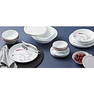Corelle Vitrelle 78-Piece Service for 12 Dinnerware Set, Triple Layer Glass and Chip Resistant, Lightweight Round Plates and Bowls Set, Splendor