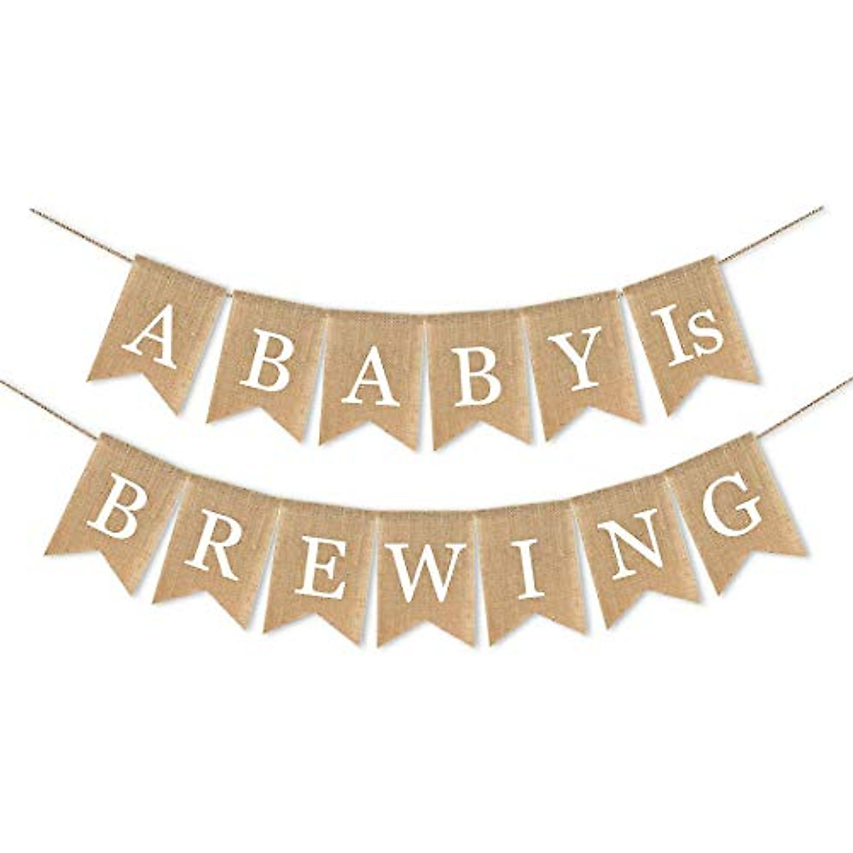 SWYOUN Burlap A Baby is Brewing Banner Baby Shower Party Garland Mantel Fireplace Decoration Supplies