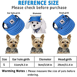 4 Pieces Dog Visor Hats Dog Baseball Hats Pet Sun Protection Hats Outdoor Sports Hats with Ear Holes Pet Baseball Hats with Adjustable Chin Strap for Extra Small Dogs