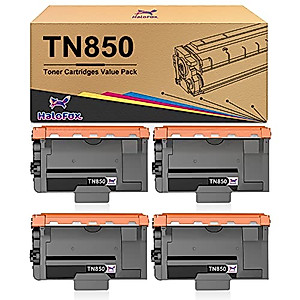 HaloFox Compatible Toner-Cartridge Replacement for Brother TN850 TN 850 TN-850 TN820 TN-820 TN 820 for HL-L6200DW MFC-L5900DW MFC-L5850DW MFC-L5700DW MFC-L6800DW HL-L5200DW Printer (Black, 4-Pack)