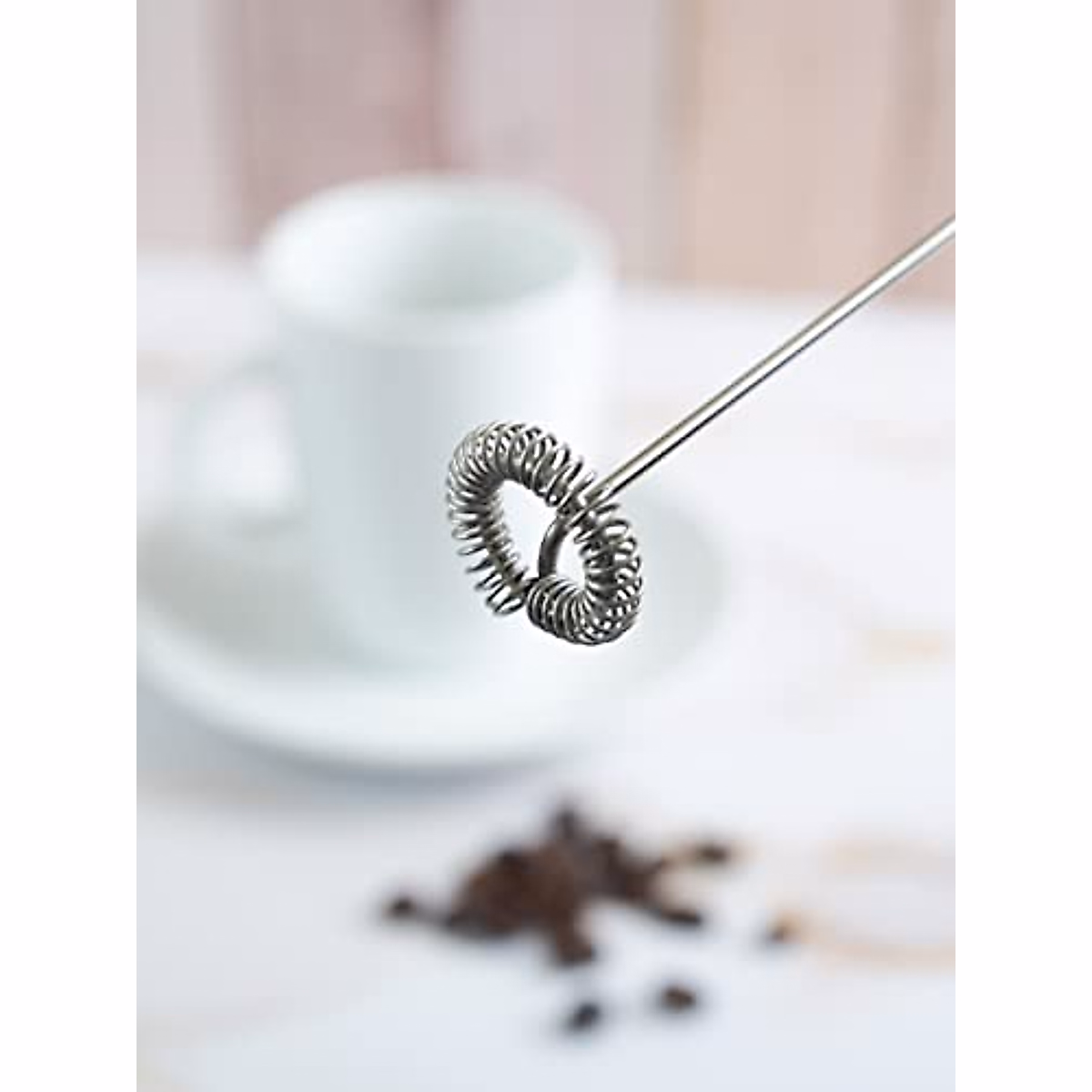 TUCUSA Original Portable Drink Mixer│Milk Frother Handheld │Hand Blender│Electric Whisk for Home & Kitchen │Milkshake Maker│Frother for Coffee, Chocolate, Cappuccino, Latte, Matcha. (CREAM)