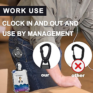 Retractable Keychain Badge Holder with Lanyard,Heavy Duty Badge Reel Retractable Carabiner Keychain,Tactical ID badge Card Holders Retractable with 31.5” Stainless Steel Retractable Cord