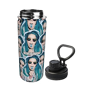 HIKTIEK Halseys Stainless Steel Insulated Tumbler Sports Water Bottle Hot and Cold Travel Cup 18oz