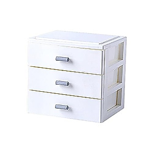 NUOBESTY Box Storage Box Small Storage Container Sundries Organizer Storage Drawers Desktop Stackable Organizer Drawers Small Container Sundry Holder Storage Bins Storage Case White Pp