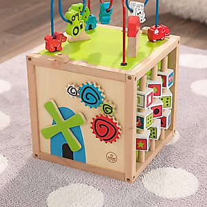 KidKraft Wooden 5-Sided Bead Maze Cube for Toddlers, Gift for Ages 12-24 mo