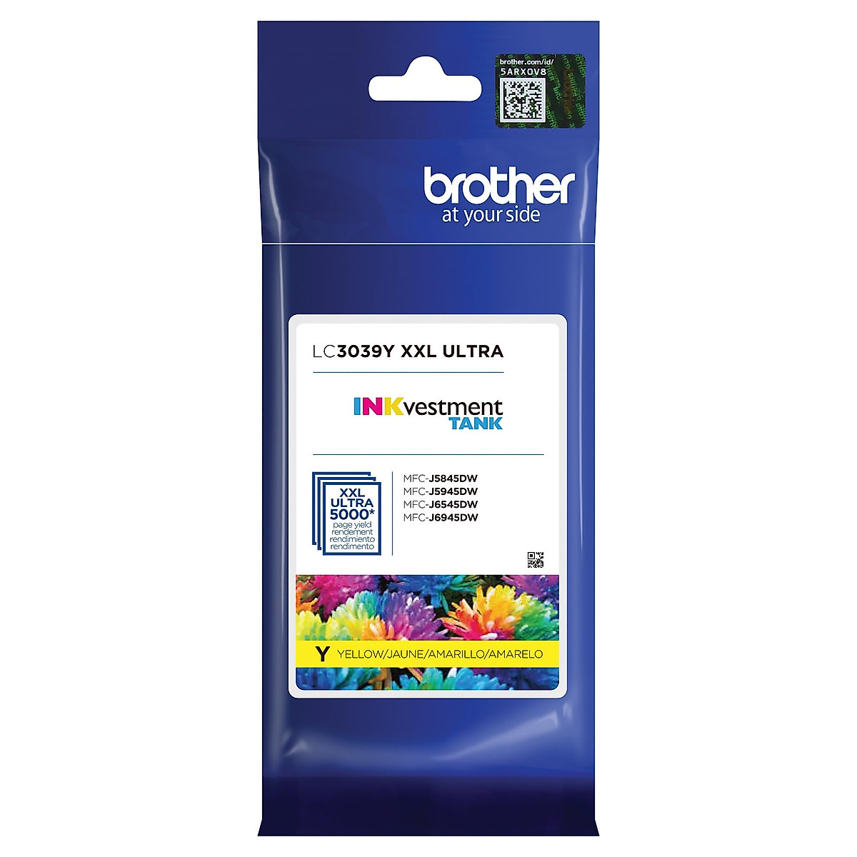 Brother Genuine LC3039Y, Single Pack Ultra High-Yield Yellow INKvestment Tank Ink Cartridge, Page Yield Up to 5,000 Pages, LC3039, Amazon Dash Replenishment Cartridge