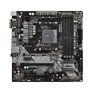 ASRock B450M PRO4 AM4 AMD Promontory B450 SATA 6Gb/s USB 3.1 HDMI Micro ATX AMD Motherboard