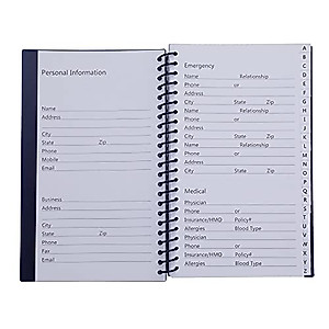 Pen+Gear Contact Book, Etched Poly Cover, Dark Navy Color, 128 Pages, 5.31 in x 8 in