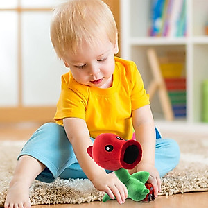 Maikerry Plants and Zombies Plush PVZ Fire Peashooter Plush Stuffed Toys Soft Doll Great Birthday Gifts for Boys and Girls