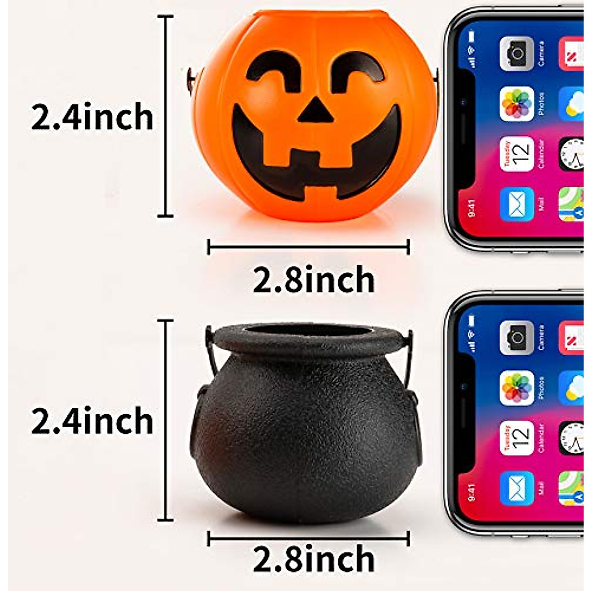Funnlot Halloween Cauldron Hocus Pocus Cauldron 16PCS Mini Black Witch Cauldron Pots Pumpkin Candy Bucket Witches Cauldron Halloween Cauldron Plastic Cauldron Witch Cauldron