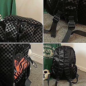 Verdancy Kawaii Backpack for Teens School College Students Travel Checkered Aesthetic Bookbag Schoolbag Casual Daypack (Yellow)