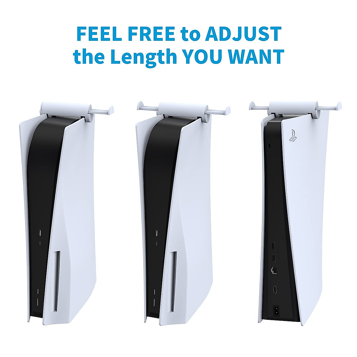 Grehge set holder, PS5 headset stand, PS5 Headphone Hook, Retractable Gaming Headsets Hanger for Sony Playstation 5, No screws, No tape, White