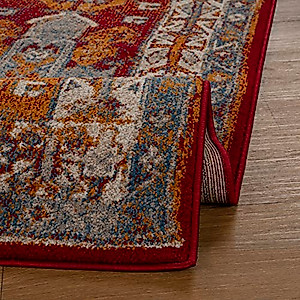 LUXE WEAVERS Moroccan Floral Red 5x7 Area Rug for Living Room