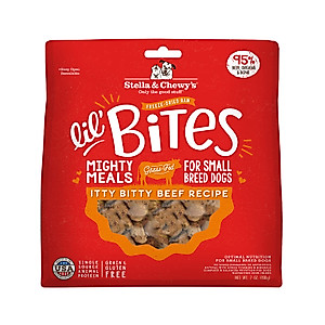 Stella & Chewy's Freeze-Dried Raw Lil' Bites Itty Bitty Beef Recipe Small Breed Dog Food, 7 oz. Bag (Beef)