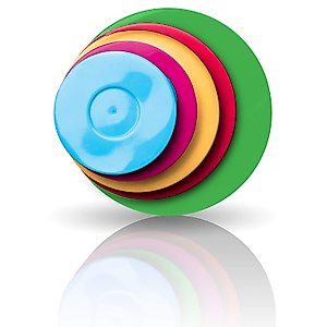 Stackable Glass Lunch Bowls/Multi Purpose Food Containers with Multi Color Lids - 5 Piece Set