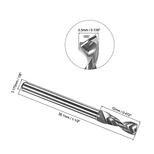 uxcell PCB Drill Bits 3.5mm Tungsten Carbide Spiral Flute Jewelry CNC Engraving Print Circuit Board Micro Drill Bits 1/8" Shank