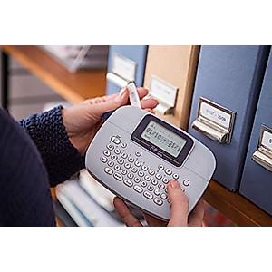 Brother PT-M95 Label Maker, P-Touch Label Printer, Handheld, QWERTY Keyboard, Up to 12mm Labels, Includes 12mm Black on White Tape Cassette