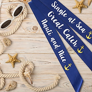 “Last Sail Before The Veil” Bachelorette Sashes | 12 Pack | 1 Bride to be Sash and 11 Bride Tribe Sashes with Fun Nautical Phrases