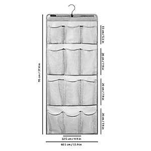 ANZORG Mesh Shower Organizer Hanging Caddy Quick Dry Bathroom Storage for Toiletry Accessories with Rotating Hanger (12 Pockets)