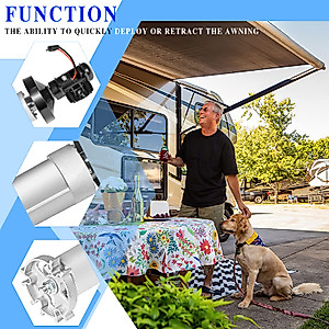 3310423.209U Torsion Assembly Rh Black for 9100 Series Awning Extension Motor 12V DC Replacement for DOMETIC 3310423.209U