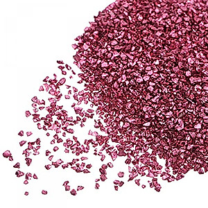 uxcell 20g Crushed Glass Chips, 1-3mm Irregular Metallic Glitter Glass for Craft DIY Jewelry Vase Filler Epoxy Resin Decoration Red