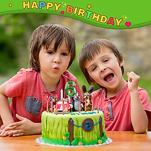 13 Pcs Dynamite Candles TNT Themed Birthday Cake Candles 3D Design Green Number Candles TNT Cake Toppers for Kids Adults Wedding Baby Shower Birthday Video Game Party Supplies (Number 6)