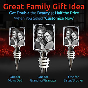 ArtPix 3D Crystal Photo Wine Stopper, Customized Day Gifts for Women, Men, Wife, Husband, Mom, Great Personalized Gifts With Your Own Photo, 3D Photo Crystal Rectangle, Custom 3D Picture