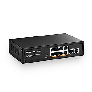MokerLink 10 Port Gigabit PoE Switch, 8 GE PoE+, 2 GE Uplink, 10/100/1000Mbps, 120W 802.3af/at PoE, Fanless Plug & Play Ethernet Switch