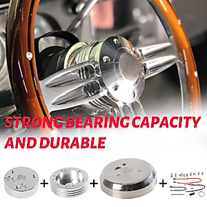 YIUIY 5 & 6 Hole Billet Steering Wheel Hub Adapter Silver