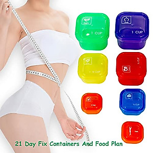 BHYTAKI Portion Control Containers, Double Set (14 Pieces) 21 Day Fix Container and Food Plan, 21 Day Food Portion Containers for Weight Loss with Tally Chart and Food Plan