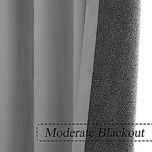 WEST LAKE Velvet Grey Blackout Winter Curtains Room Darkening Window Drapes Super Soft Luxury Drapes for Bedroom Rod Pocket Back Tab Curtains for Living Room Gray 52" Wx63 L,2 Panels
