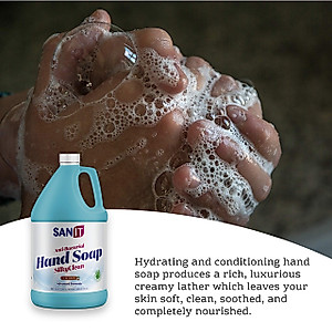 Sanit Silky Clean Antibacterial Liquid Gel Hand Soap Refill - Advanced Formula with Coconut Oil and Aloe Vera - All Natural Moisturizing Hand Wash - Made in USA, Coconut, 1 Gallon