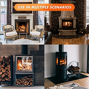 CLLVGOKD Chimney Sweep Kit 26FT Chrome Button Locking System Chimney Cleaning kit with 8 Reinforced Nylon Flexible Rods Snap Locking 45 Degree Angle Driven by Drill for Fireplace Flue Home Use