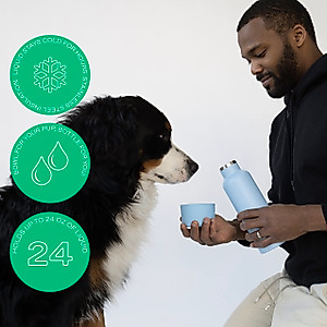 Springer Dog and Me Water Bottle, Stainless Steel Insluated Water Bottle, Keeps Water Cold for 12 Hours (White)