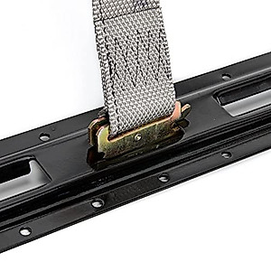 10 E Track Ratchet Tie-Down Cargo Straps, 2" x 16' Durable Ratcheting Strap Cargo TieDowns, Heavy Duty Grey Polyester Tie-Downs, ETrack Spring Fittings