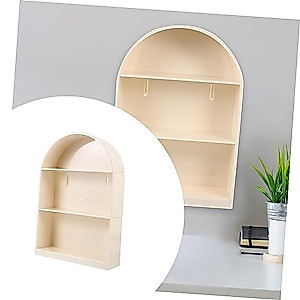 CAXUSD Wall Storage Rack Rustic Shelf Cube Desktop Ladder Plant Table Display Stand Rock Display Case Wall Mounted Crystals Racks Display Shelf Wall Shelves for Bedroom White Plastic