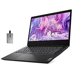 Lenovo 2020 IdeaPad 3 14.0" HD LED Non-Touchscreen Laptop PC, Intel Pentium Gold 6405U Dual Core Processor, 4GB DDR4 RAM, 128GB SSD, HDMI, Webcam, WiFi, Bluetooth 5, Windows 10 S, Black