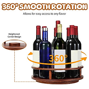 Coffee Station Organizer, Syrup Rack, Drink Bottles Organizer for Countertop, Brunch & Coffee Bar Essentials, 9 Bottles 25.4 Oz Rotating Holder