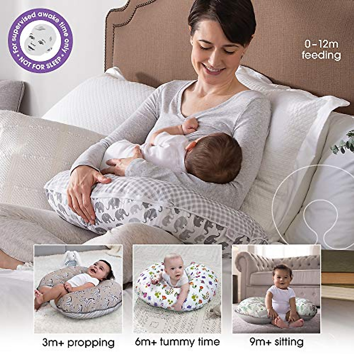 Boppy Nursing Pillow – Bare Naked Breastfeeding and Bottle Feeding, Propping Baby, Tummy Time, Sitting Support Pillow Only