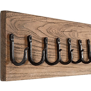 Rustic State Vagon Wall Mount Cast Iron Hooks Coat Towel Bag Hat Hanger Multiuse Entryway Railroad Spike Rack Black Set of 10