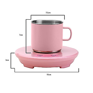 Haguka USB Cup Heater Cooler Plate Cup Warmer and Colder Beverage Mug Mat Office Tea Coffee Heater Pad for Coffee Tea Cola Cans Drinks (Pink)