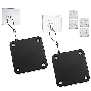 Rierdge 800g Set of 2 Punch-Free Automatic Sensor Door Closer, Multifunctional Drawstring Auto Door Closer for Residential Commercial Bedroom Room Storm (2 Pcs Black)
