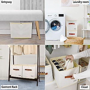 Patinao Shoe Storage Box Organizer for Closet - Space Saver Shoes Containers Bin with Clear Lids Stackable, Can Fit Ottoman, Foldable Shoe Rack Cabinet Cubby for Wardrobe (1 Pack)